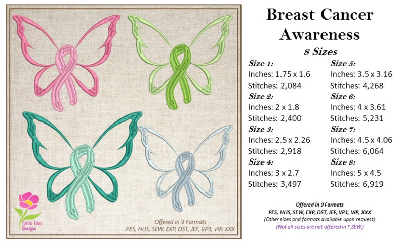 Cancer Awareness Machine Embroidery Design Breast Cancer - Etsy