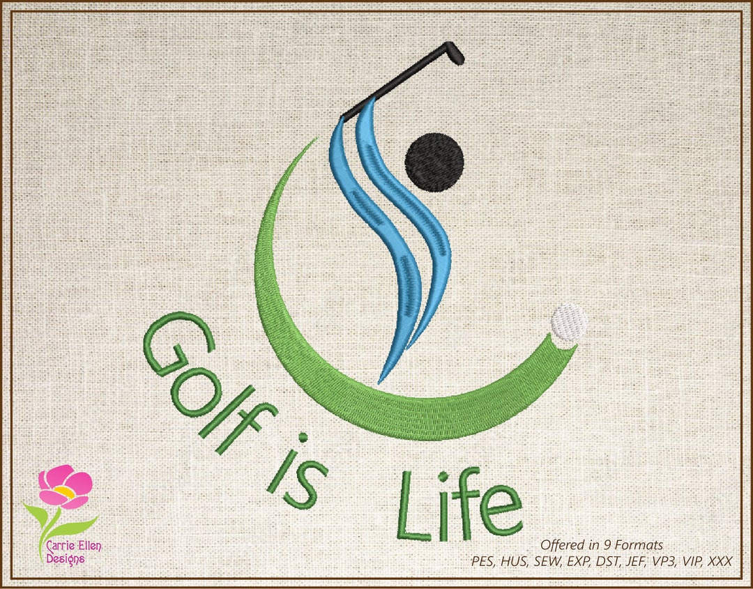 Golf Machine Embroidery Design, Golf Player Design, Golf Putter, Golf ...