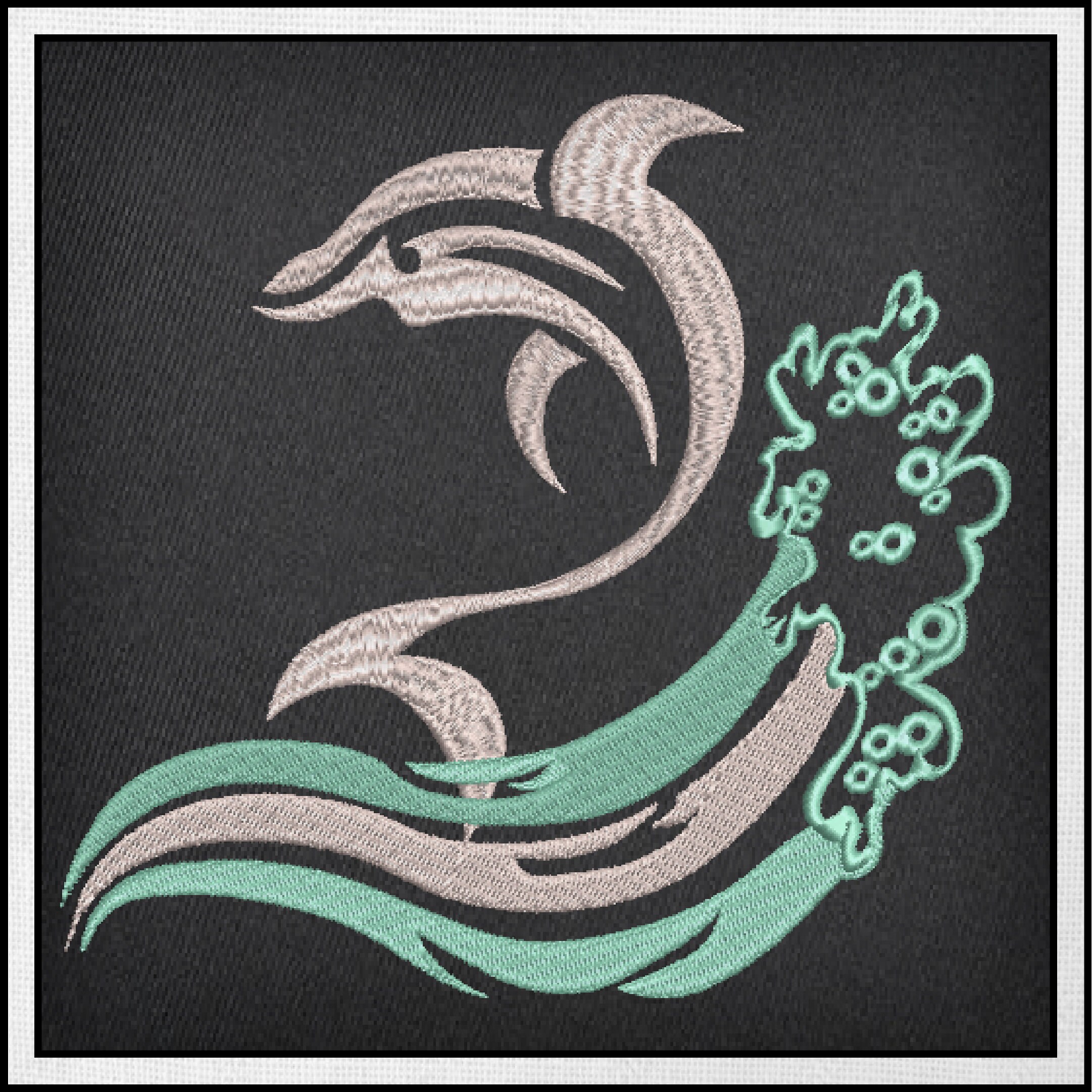 Dolphin Machine Embroidery Design, Bottlenose Dolphin Embroidery ...