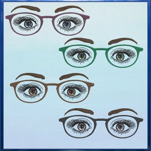 Eyeglasses Machine Embroidery Design Updated, Beautiful Eyes Watching ...