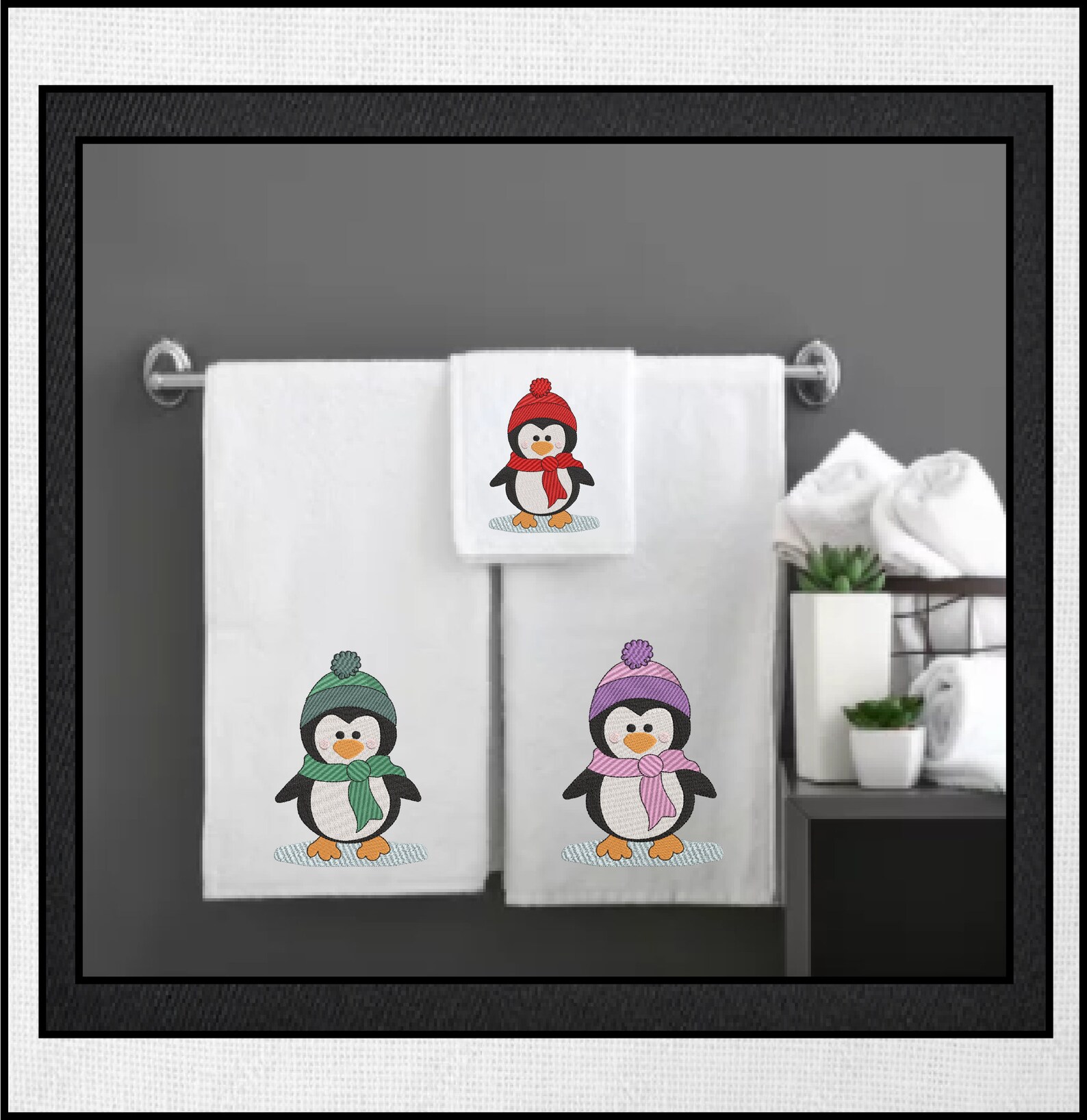 Penguin Machine Embroidery Design, Penguin on an Icy Pond Design ...