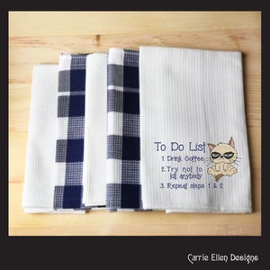 Grumpy Cat Embroidery Design, Sarcastic to Do List Machine Embroidery ...