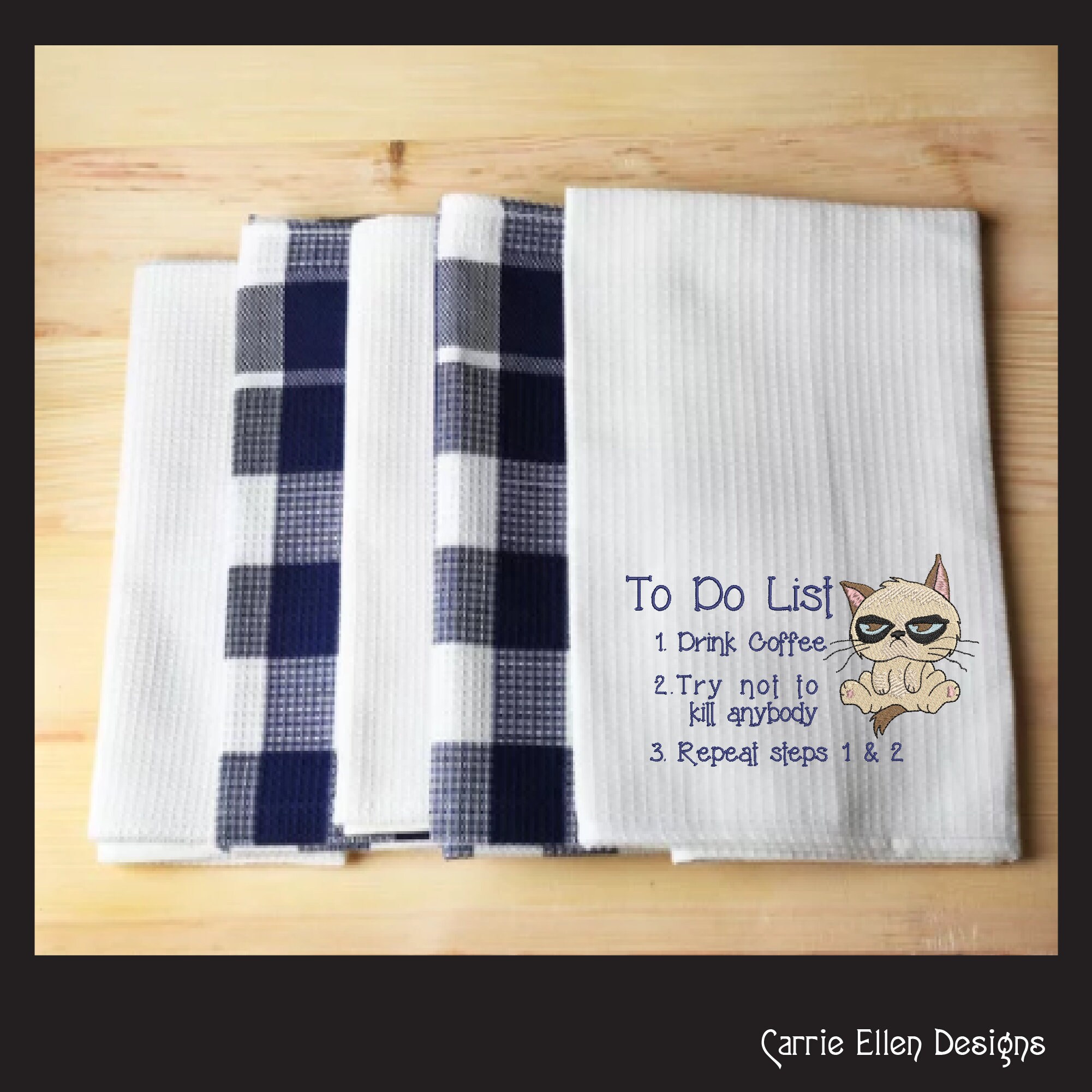 Grumpy Cat Embroidery Design, Sarcastic to Do List Machine Embroidery ...