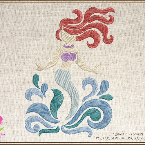 Mermaid Machine Embroidery Design Sea Life Marine Machine - Etsy