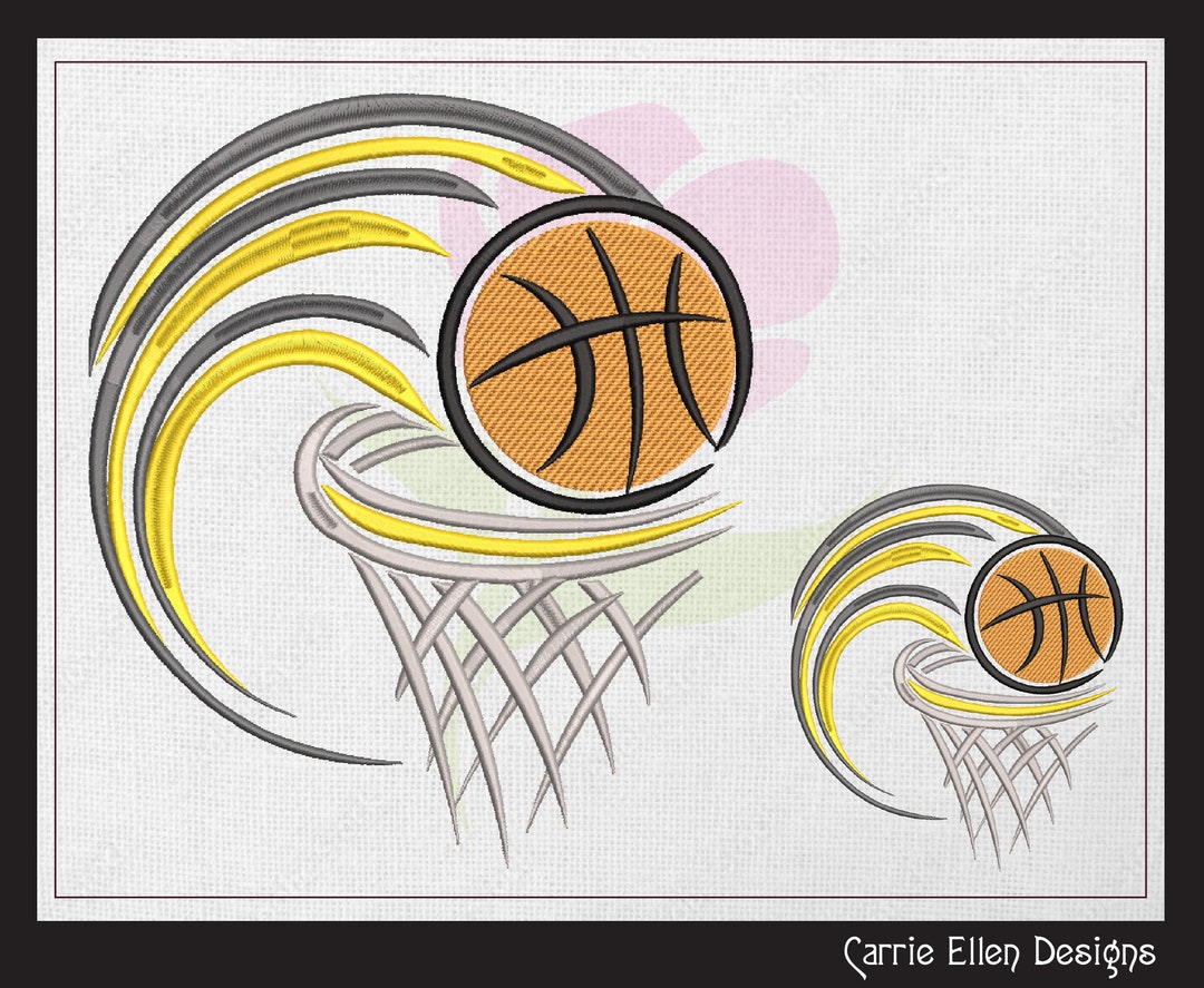 Basketball Machine Embroidery Design, Ball and Hoop Design, Nothing but ...