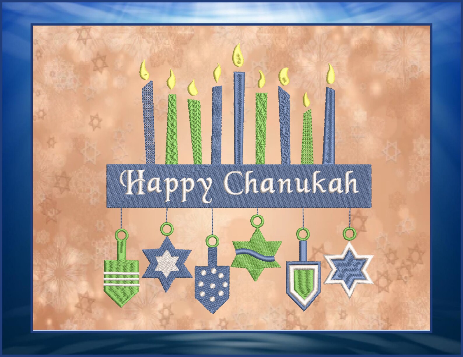 Happy Chanukah Machine Embroidery Design Menorah Embroidery - Etsy