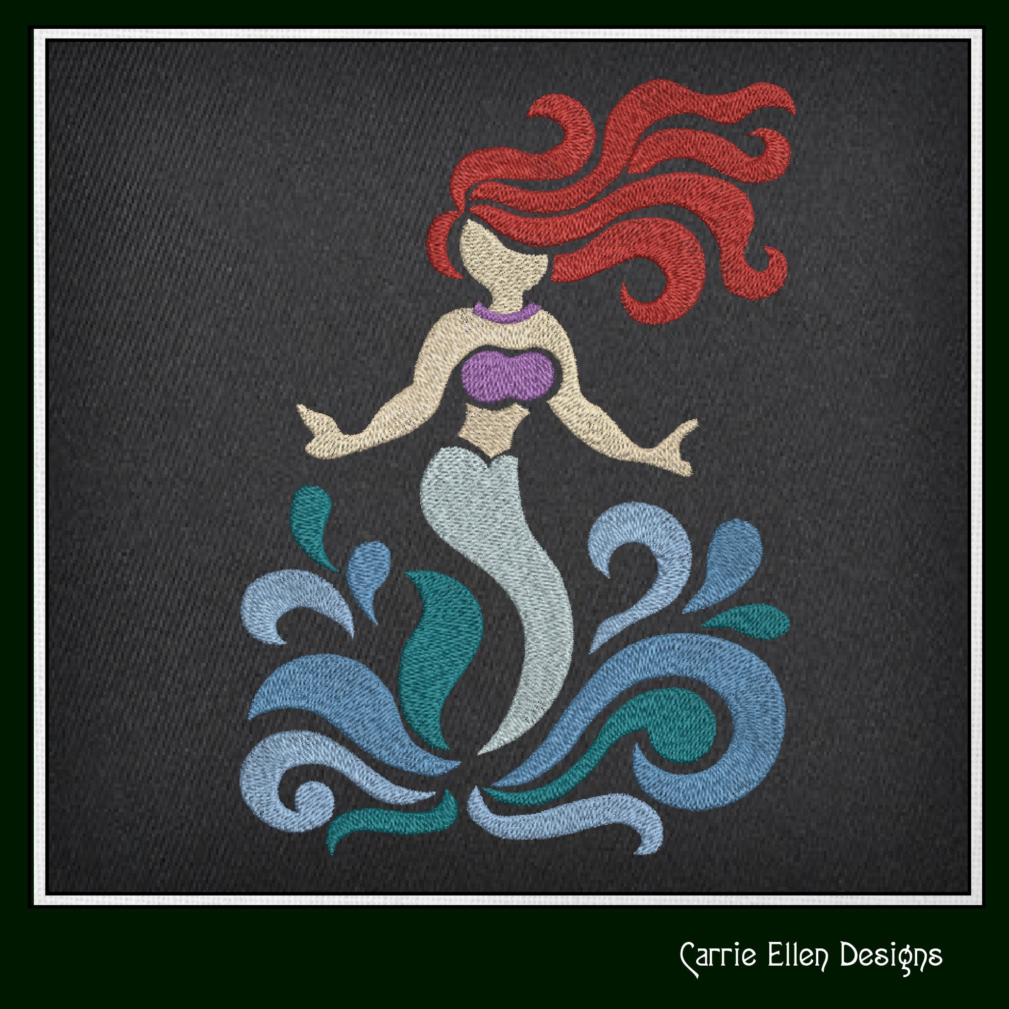 Mermaid Machine Embroidery Design, Mermaid Splash Silhouette, Sea Life ...