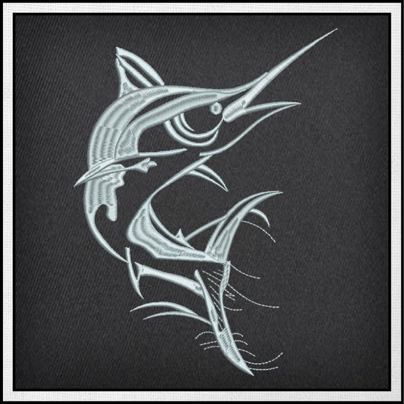Pacific Blue Marlin Machine Embroidery Design, North Atlantic Swordfish ...