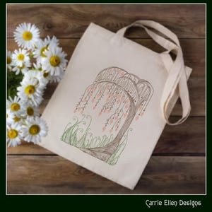 Artistic Willow Tree Machine Embroidery Design, Line Art Sketch Tree ...