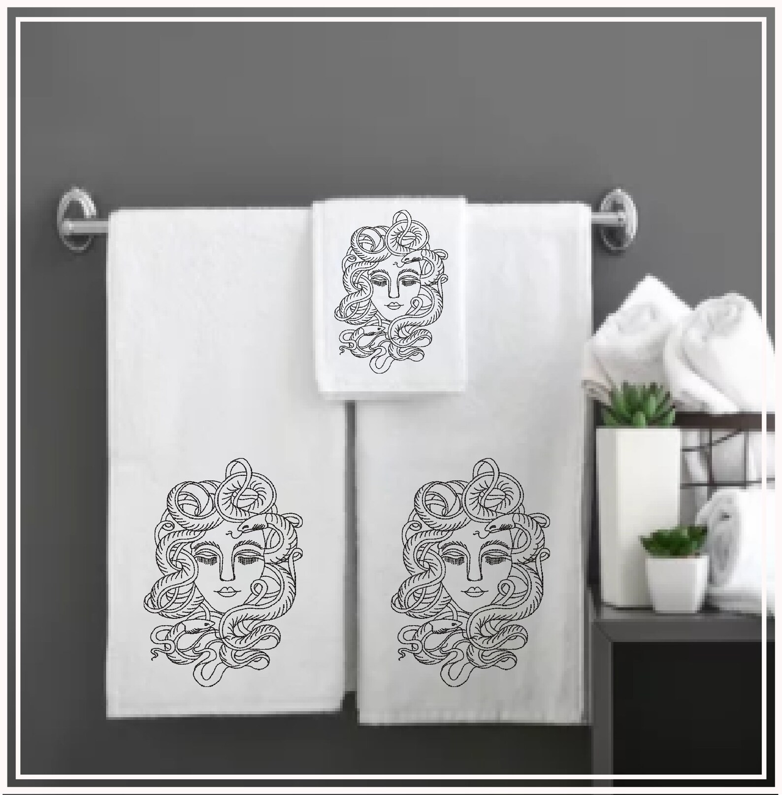 Medusa Head Machine Embroidery Design Line Art Greek | Etsy