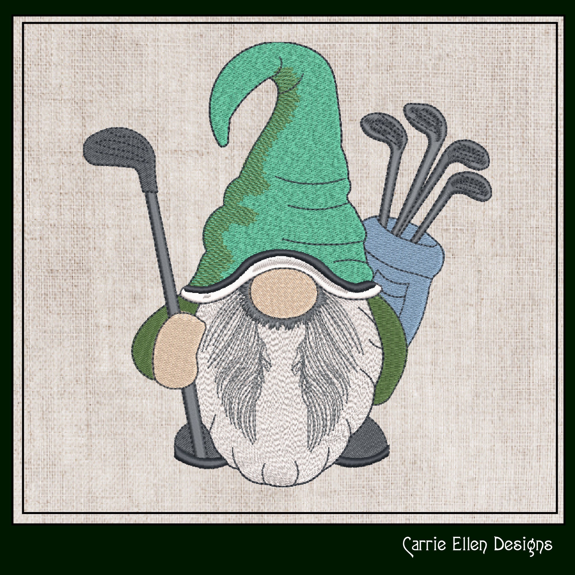 Golfer Gnome Machine Embroidery Design, Fun Golf Design, Gnome With ...