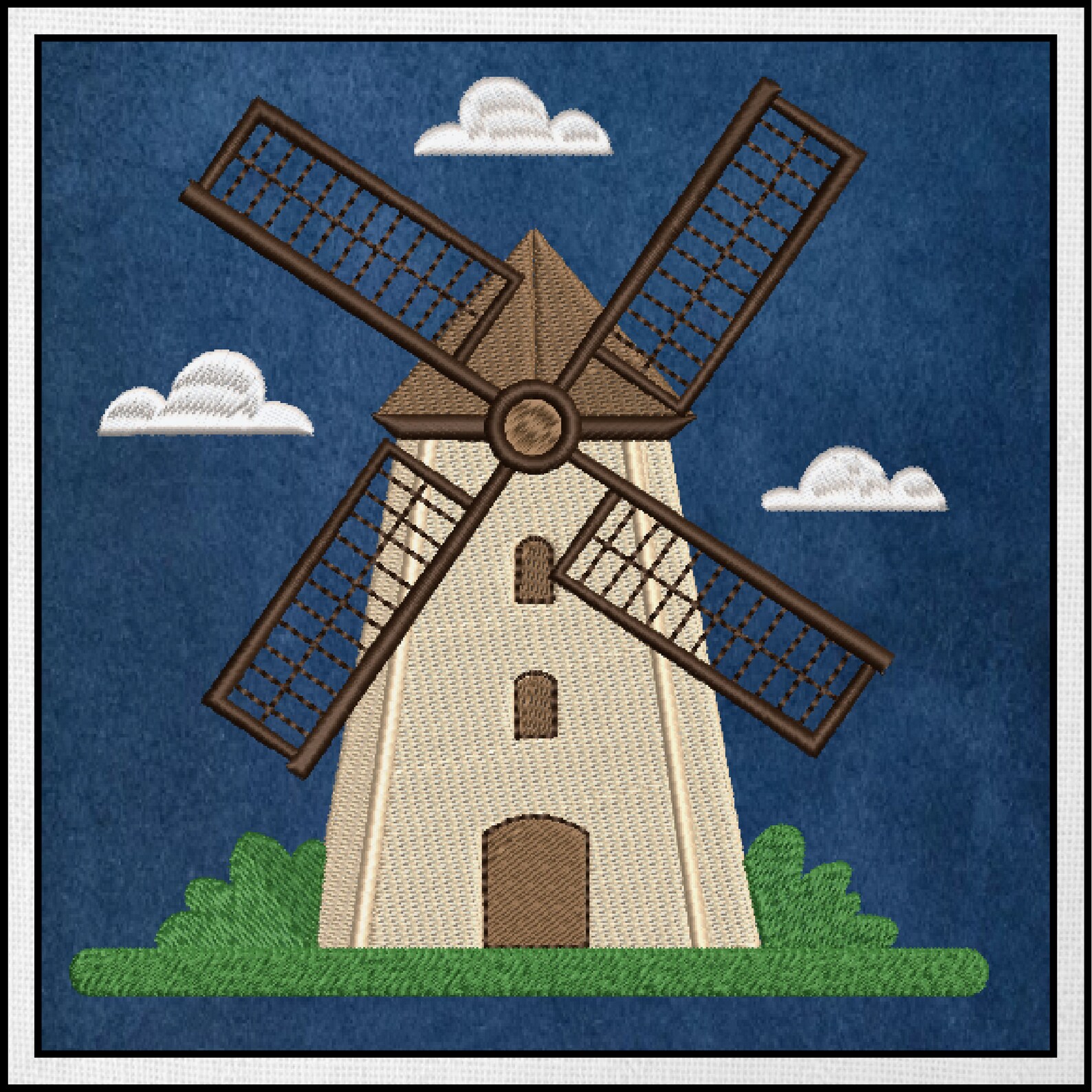 Windmill Machine Embroidery Design Farm Windmill Embroidery - Etsy
