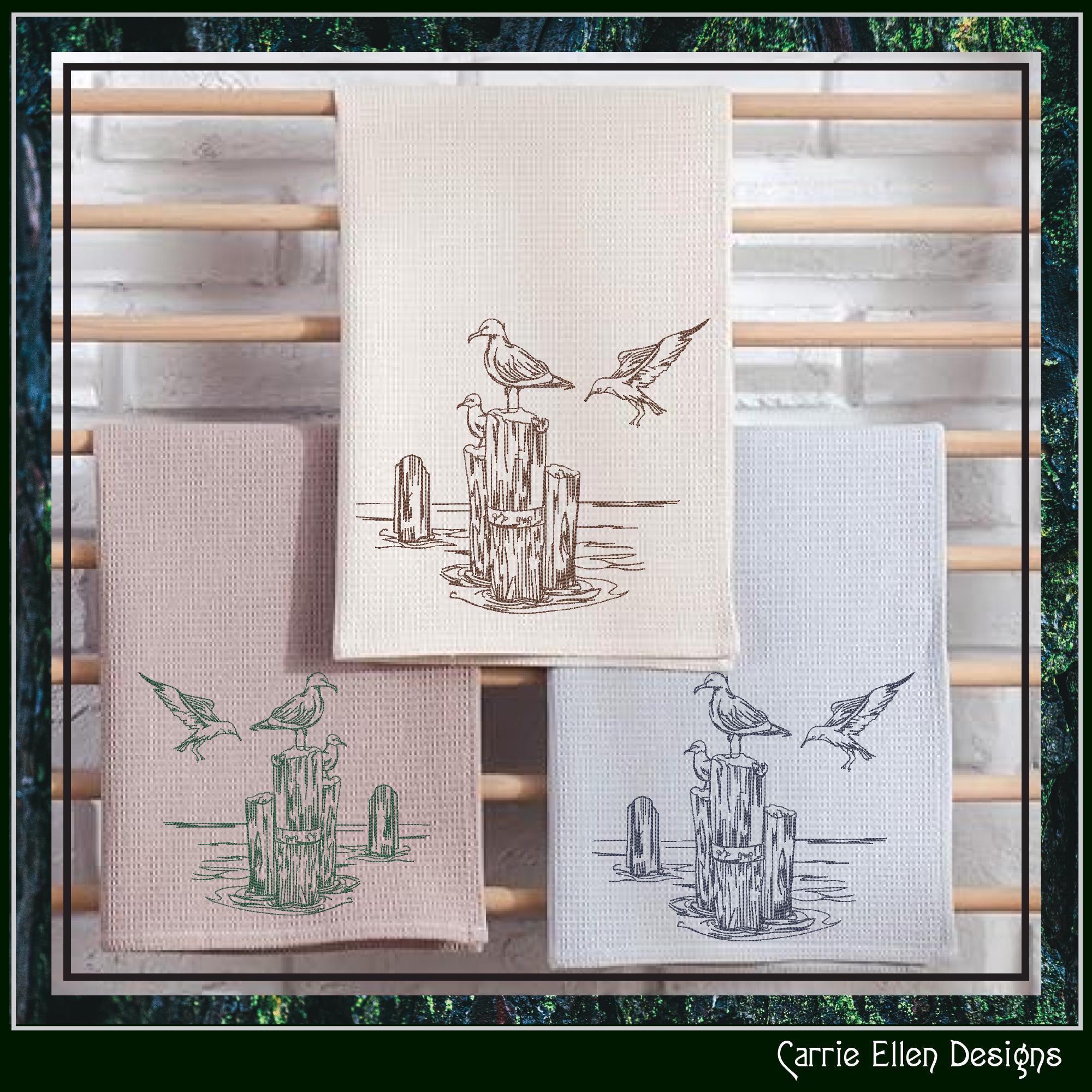 Seagull Machine Embroidery Design, Marine Bird Sketch Pattern, Sea Bird ...