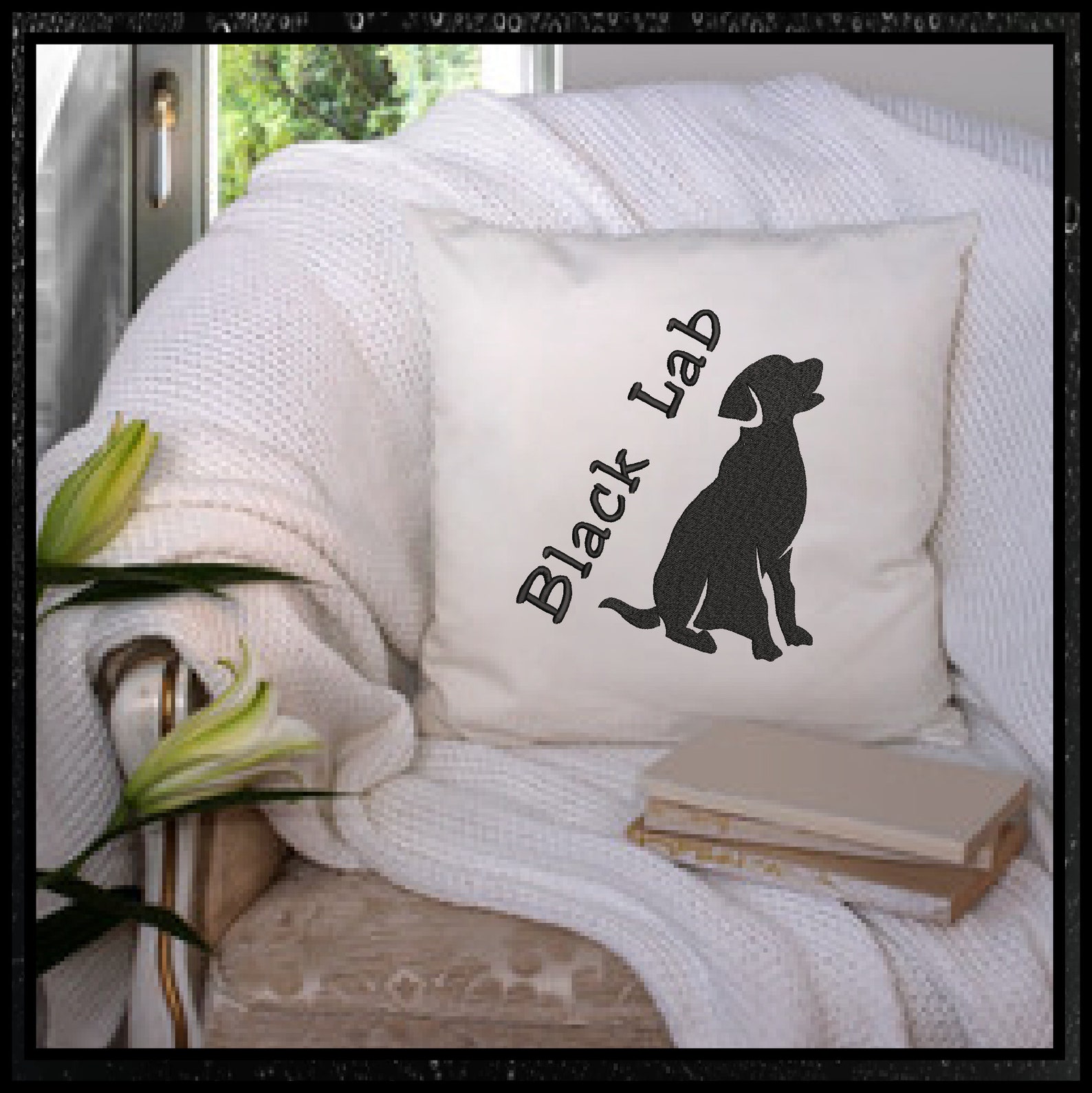 Black Lab Machine Embroidery Design Labrador Retriever Dog | Etsy