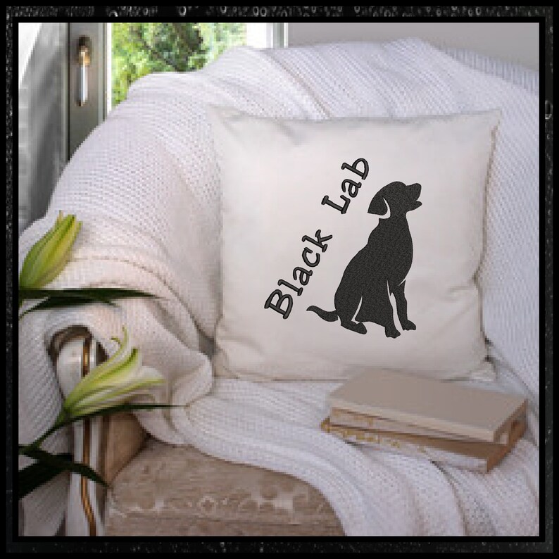 Black Lab Machine Embroidery Design Labrador Retriever Dog | Etsy