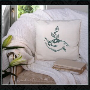 Hand Holding Soil With Plant Sapling Machine Embroidery Design ...