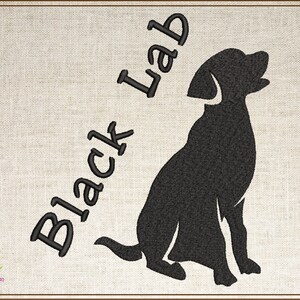 Black Lab Machine Embroidery Design, Labrador Retriever, Dog Embroidery ...