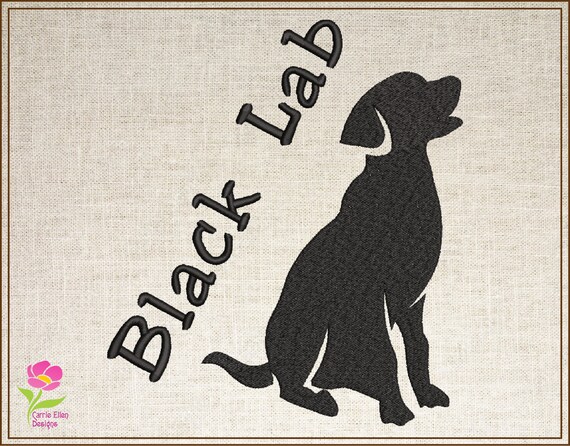 Black Lab Machine Embroidery Design Labrador Retriever Dog | Etsy