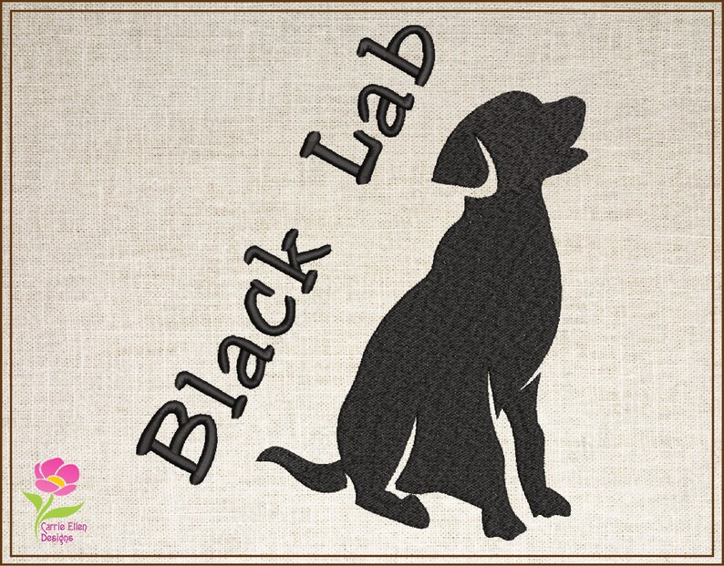 Black Lab Machine Embroidery Design Labrador Retriever Dog | Etsy