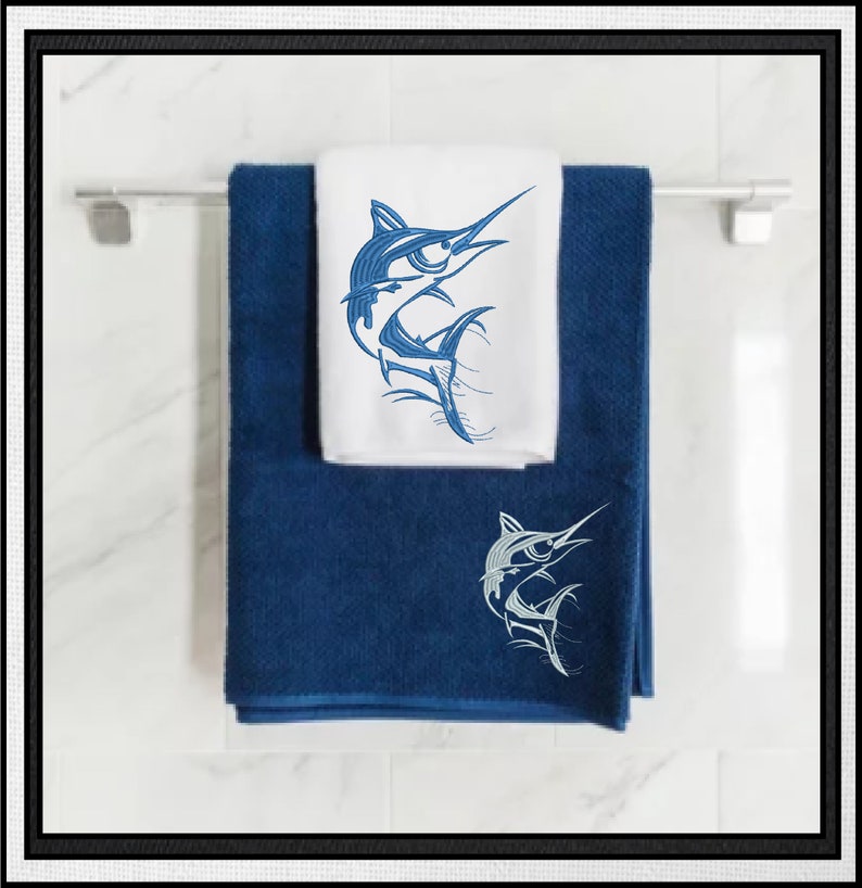 Pacific Blue Marlin Machine Embroidery Design, North Atlantic Swordfish ...