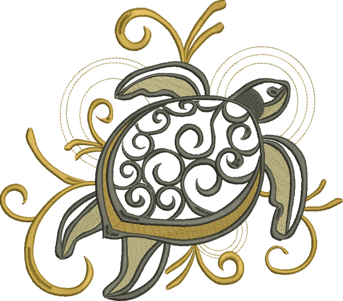 Sea Turtle Embroidery Design Turtle Embroidery Design | Etsy