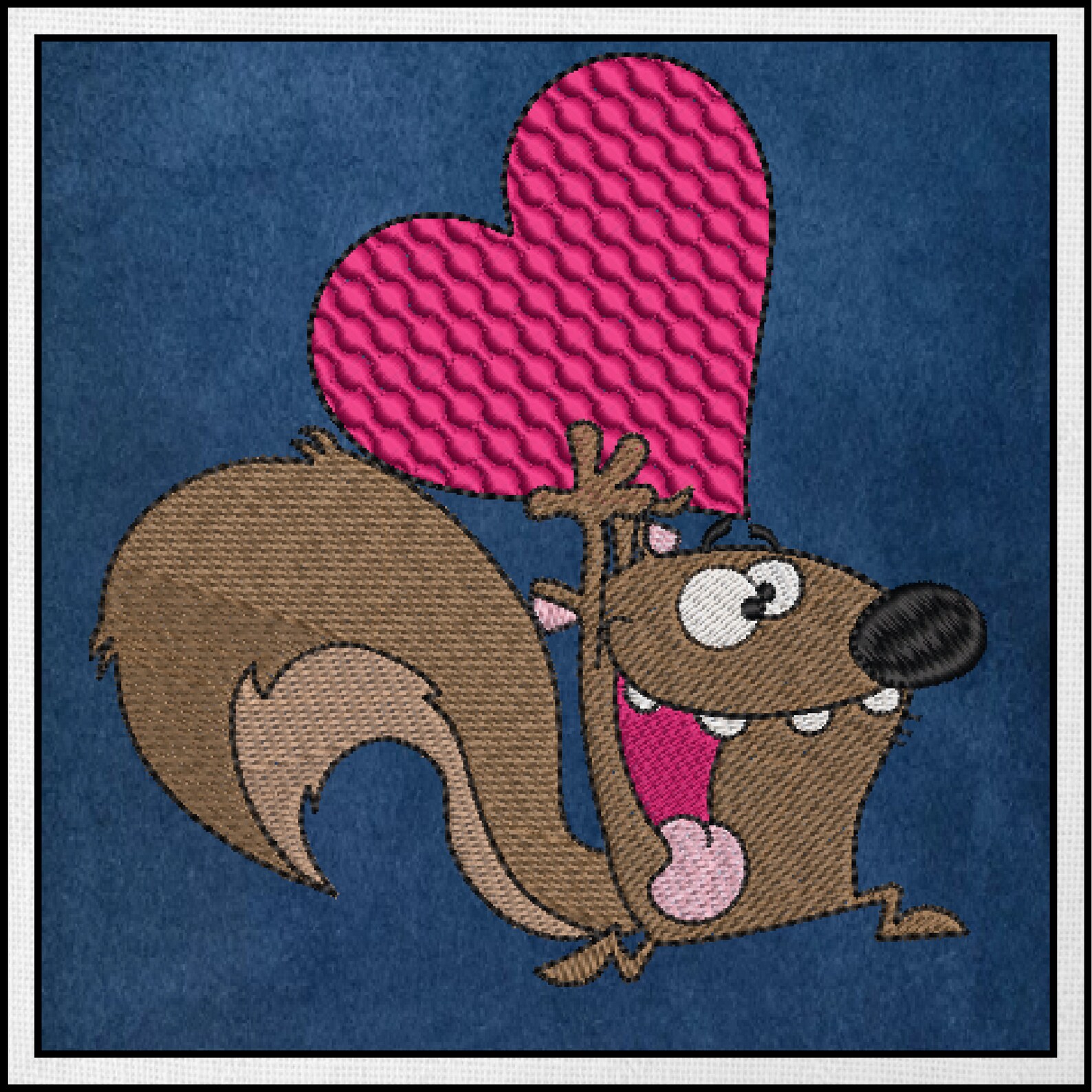 Squirrel Machine Embroidery Design, Squirrel Running Away With Heart ...