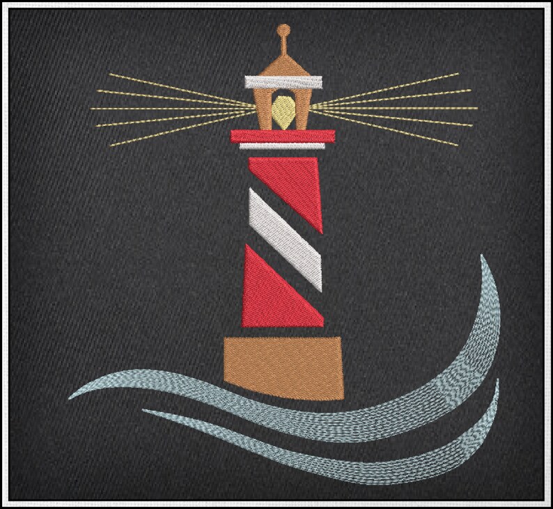 Lighthouse Machine Embroidery Design Coastal Light House - Etsy