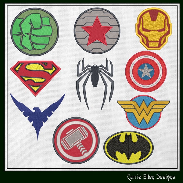 Super Hero Embroidery Design Patches - Etsy