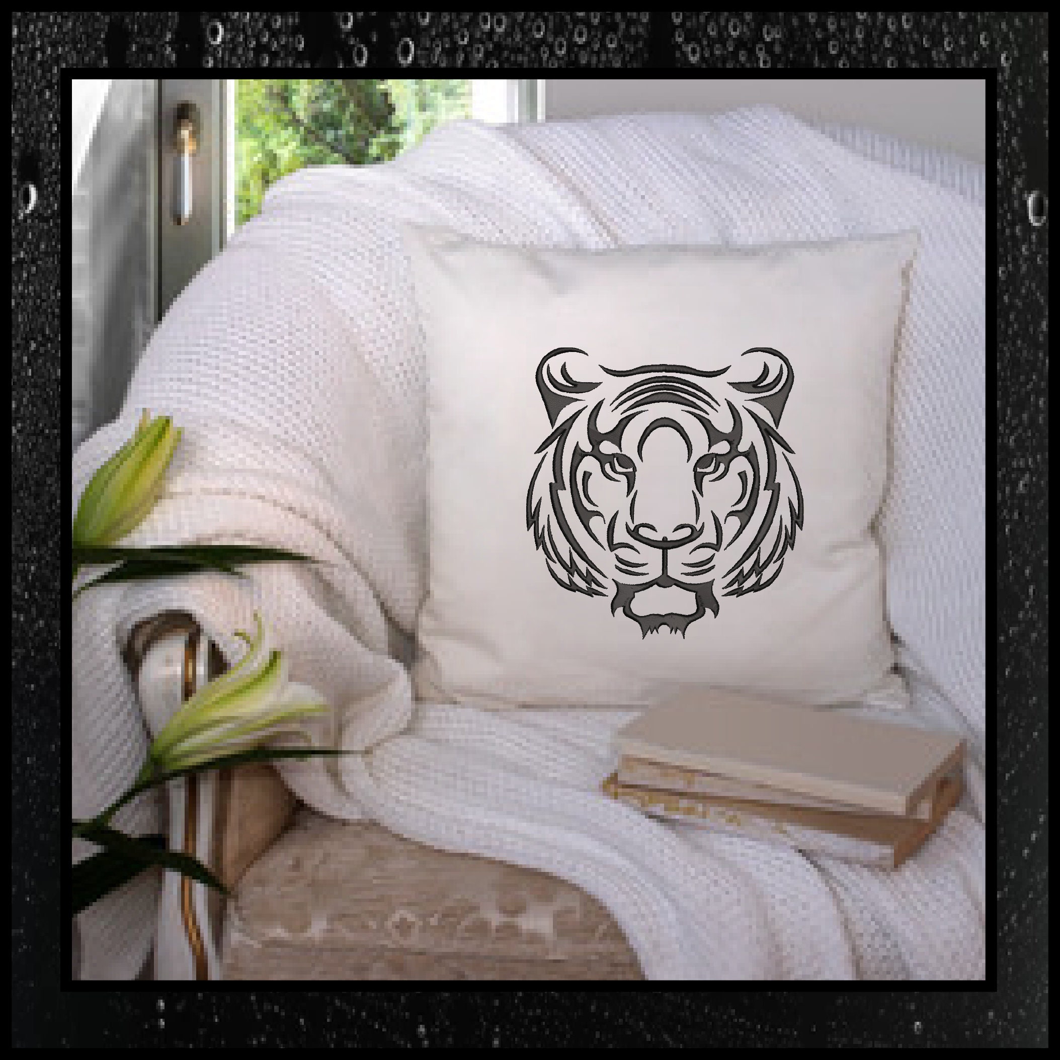 Tiger Embroidery Design, Animal Embroidery, Tiger Line Art Embroidery ...