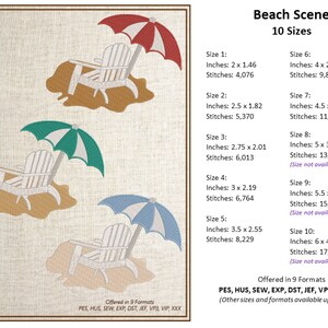 Beach Scene Machine Embroidery Design, Summer Embroidery Design, Beach ...