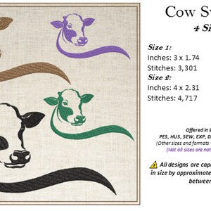 Cow Machine Embroidery Design, Bull Embroidery Pattern, Farm Animal ...