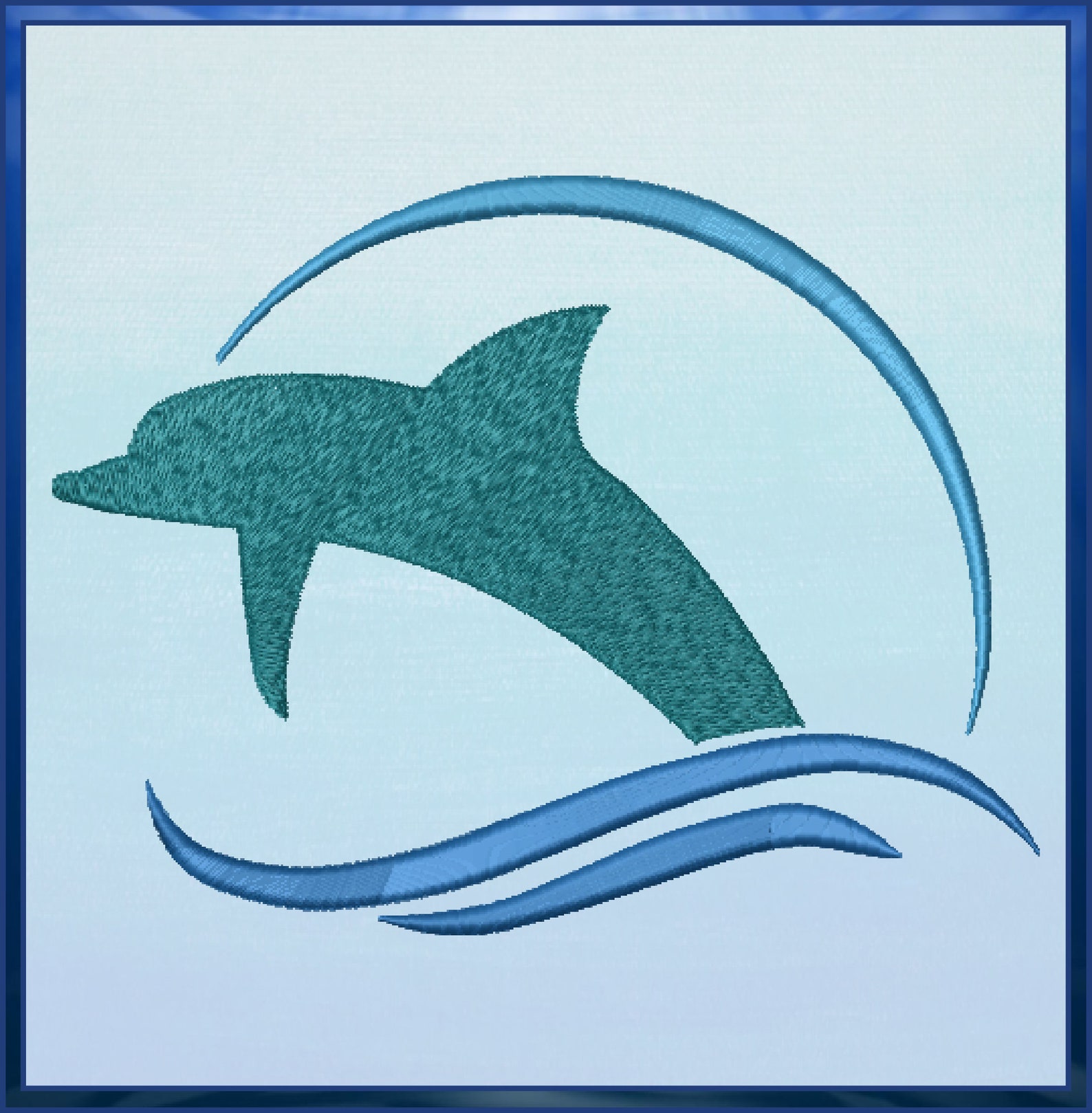 Dolphin Machine Embroidery Design Bottlenose Dolphin - Etsy