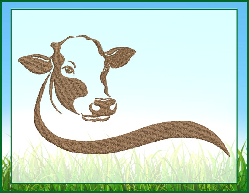 Cow Machine Embroidery Design Bull Embroidery Pattern Farm | Etsy