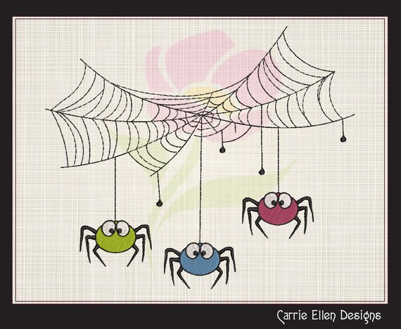 Colorful Spider Machine Embroidery Design Spider Web - Etsy
