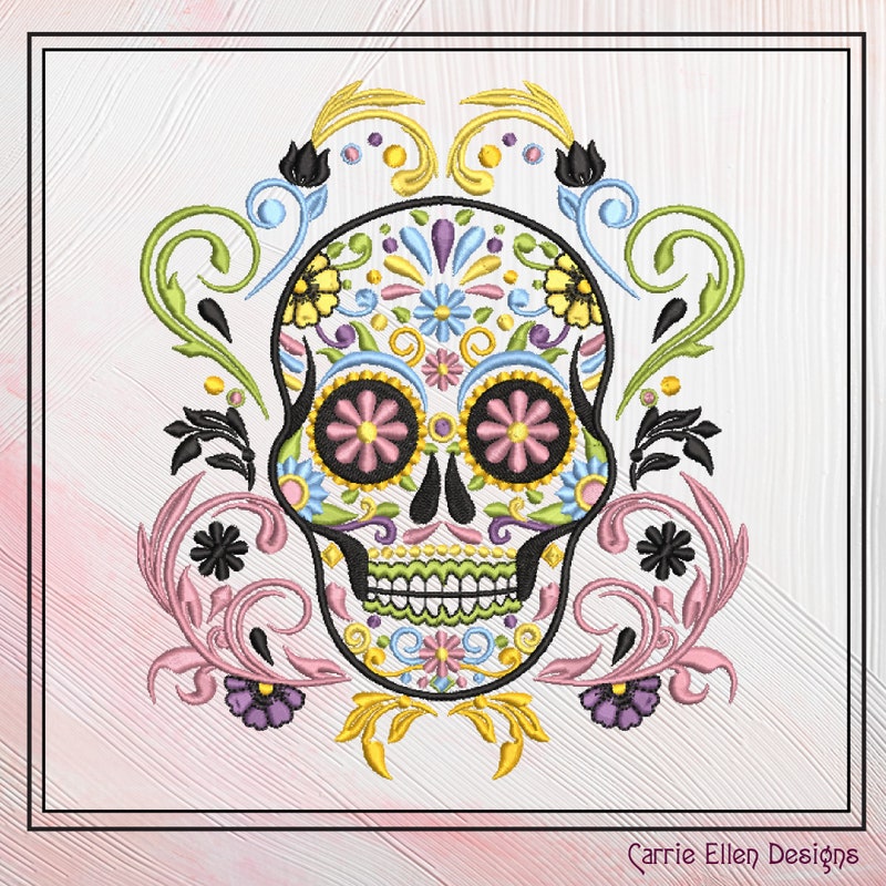 Sugar Skull Embroidery - Etsy