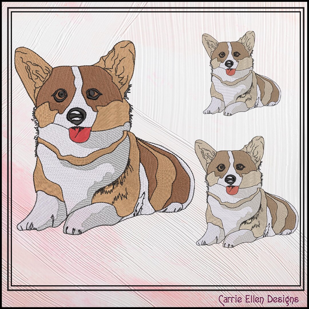 Welsh Corgi Machine Embroidery Design, Dog Lover Embroidery Pattern ...