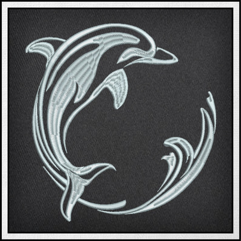 Dolphin Machine Embroidery Design Bottlenose Dolphin - Etsy