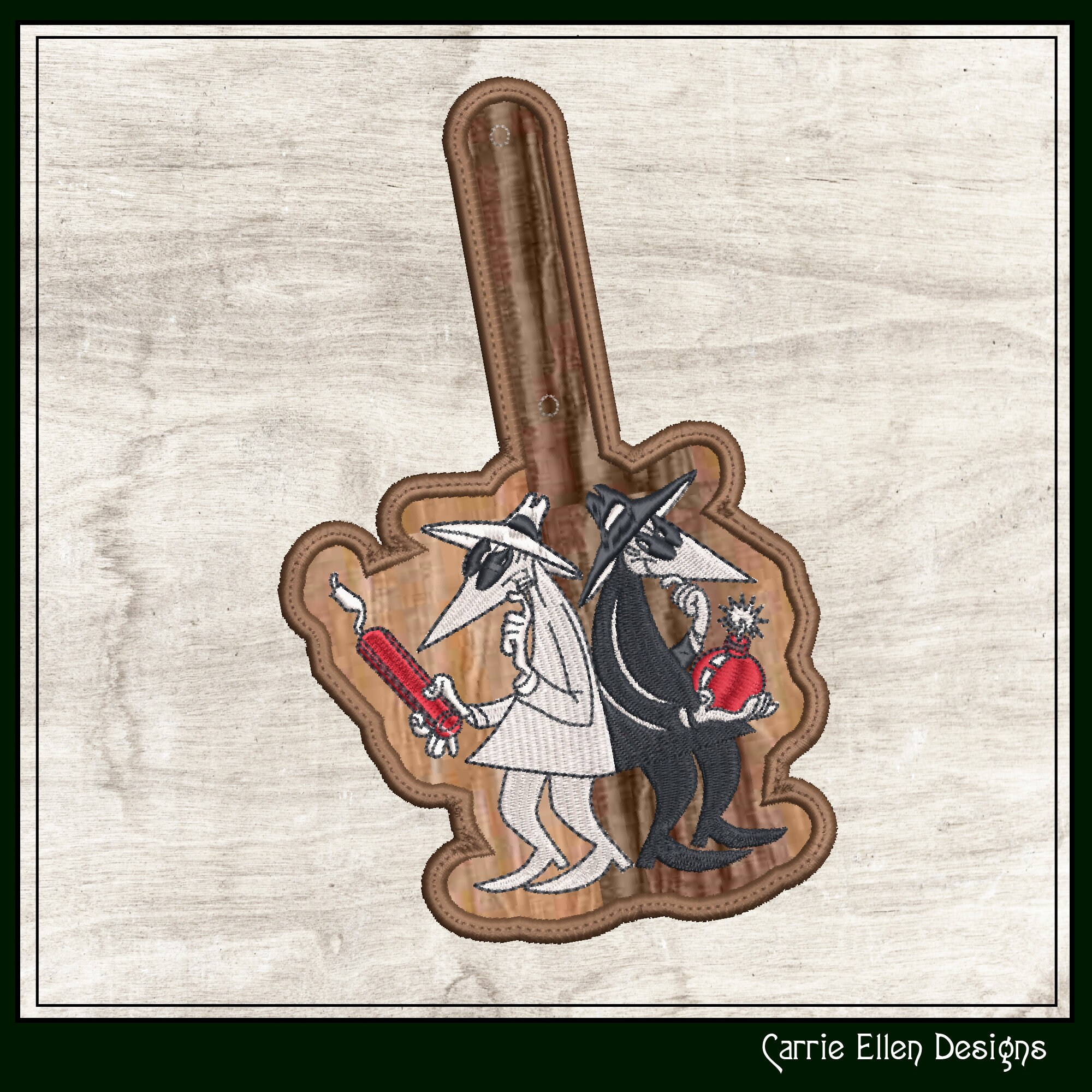 Spy Vs Spy Key Fob Machine Embroidery Design, in the Hoop Iconic Mad ...