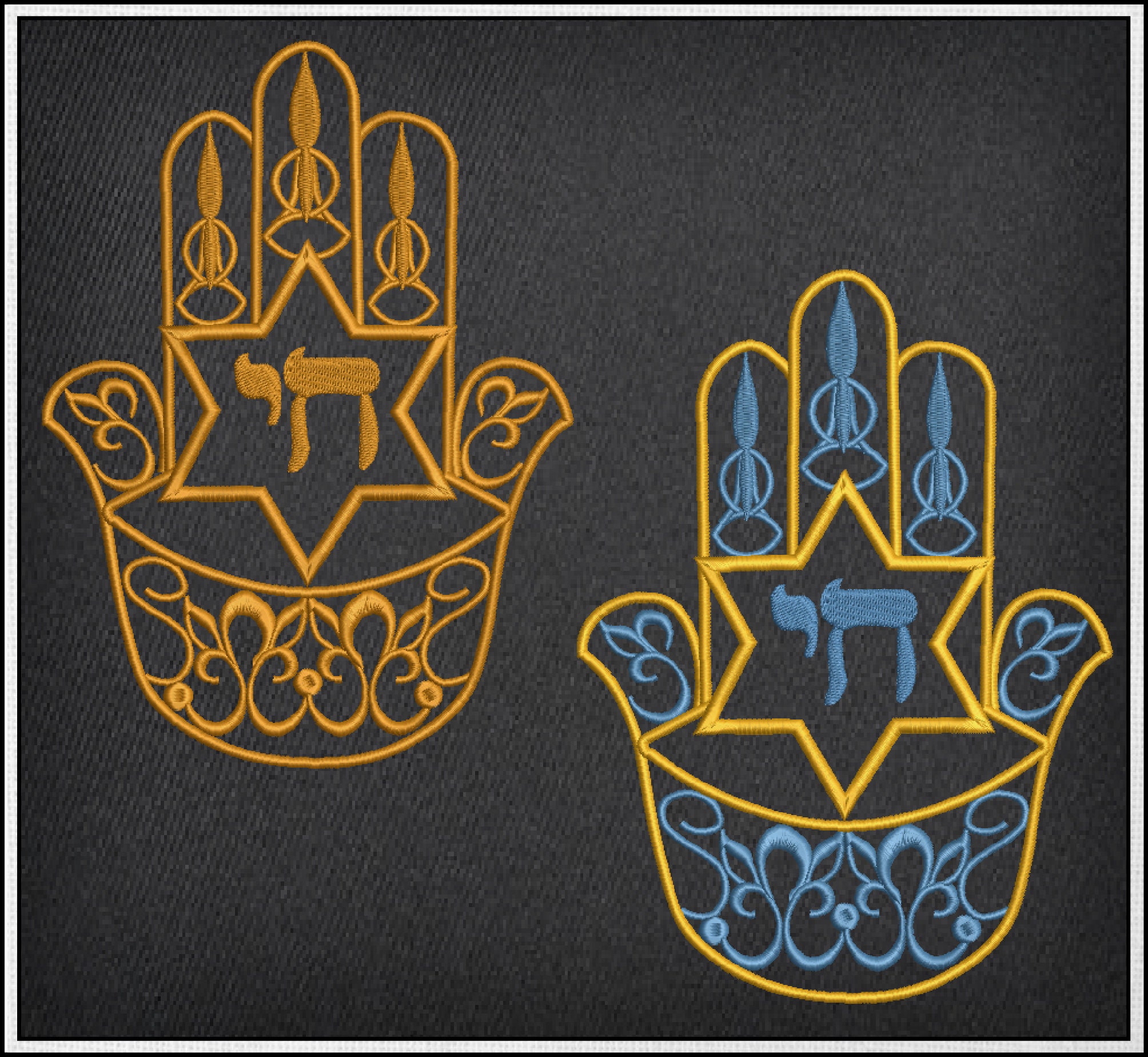 Hamsa With Hebrew Chai Symbol Machine Embroidery Design, Judaism Life ...