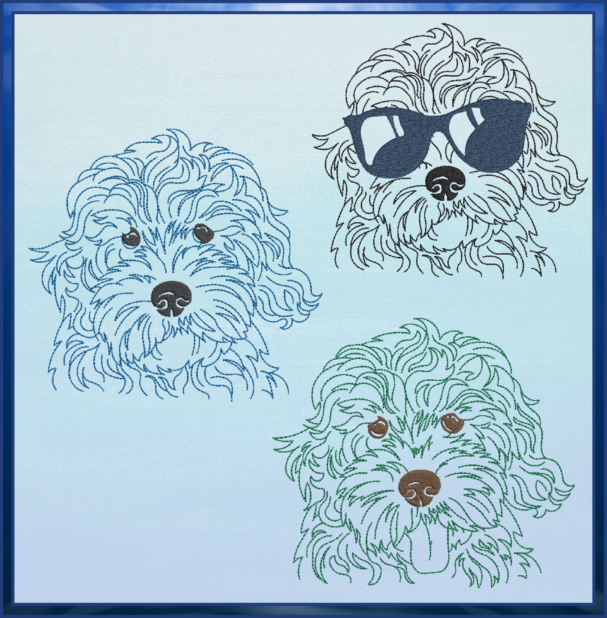 Golden Doodle Machine Embroidery Design Bundle Pet - Etsy