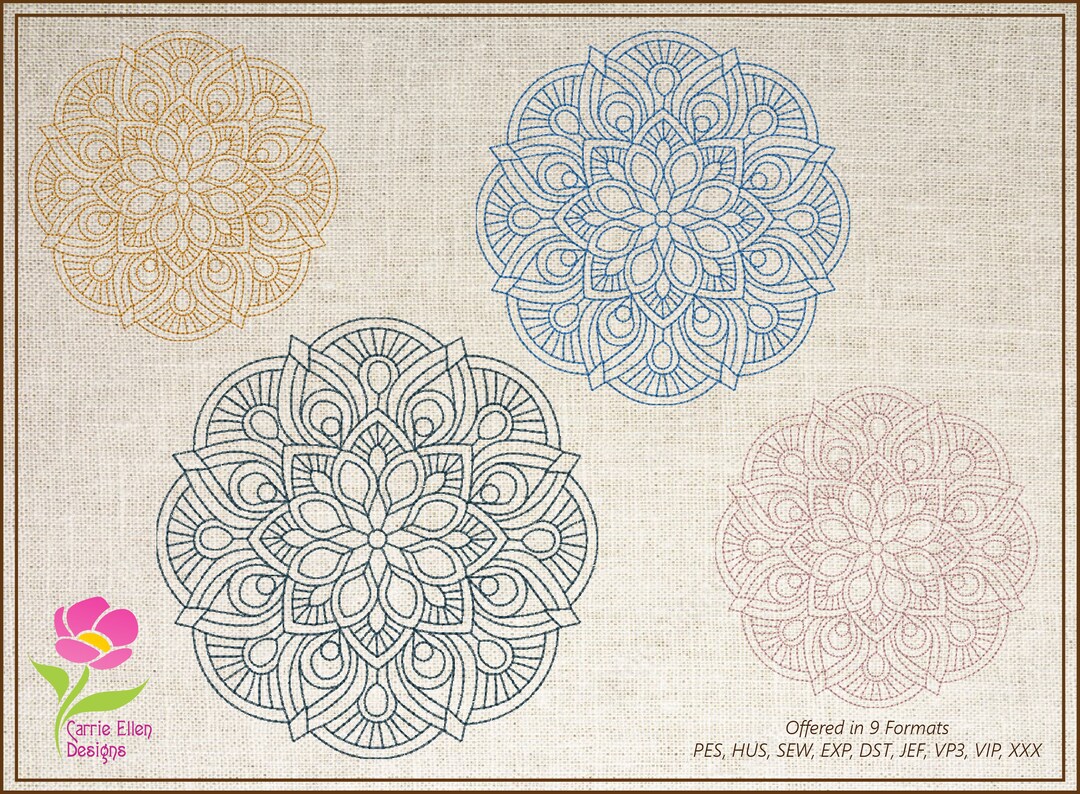 Mandala Machine Embroidery Design, Lace Embroidery, Mandala Flower ...