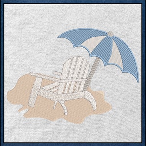 Beach Scene Machine Embroidery Design, Summer Embroidery Design, Beach ...