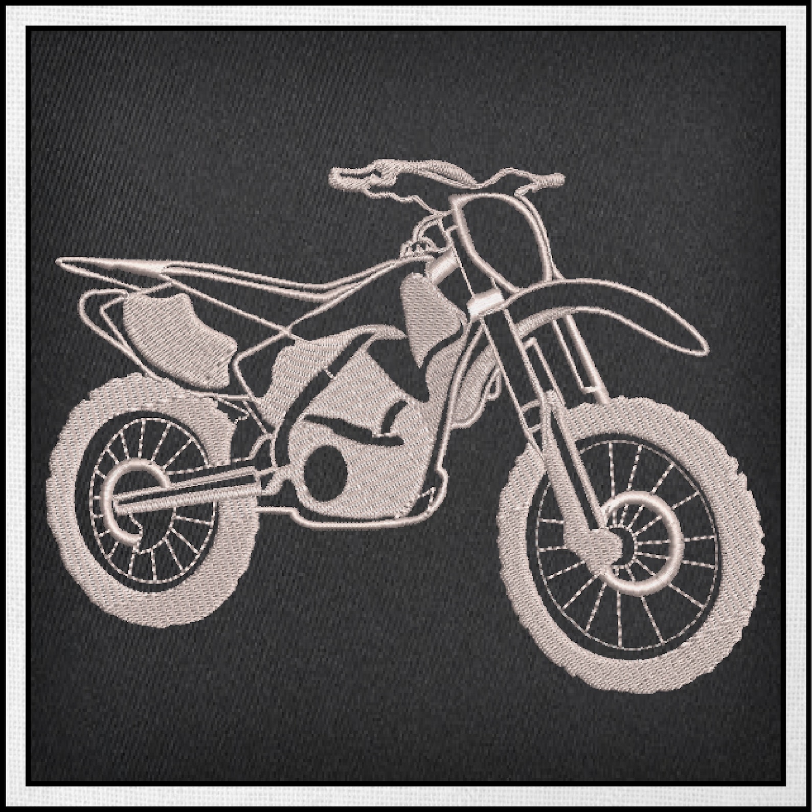 Motorcycle Machine Embroidery Design Dirt Bike Embroidery | Etsy