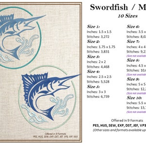 Pacific Blue Marlin Machine Embroidery Design, North Atlantic Swordfish ...