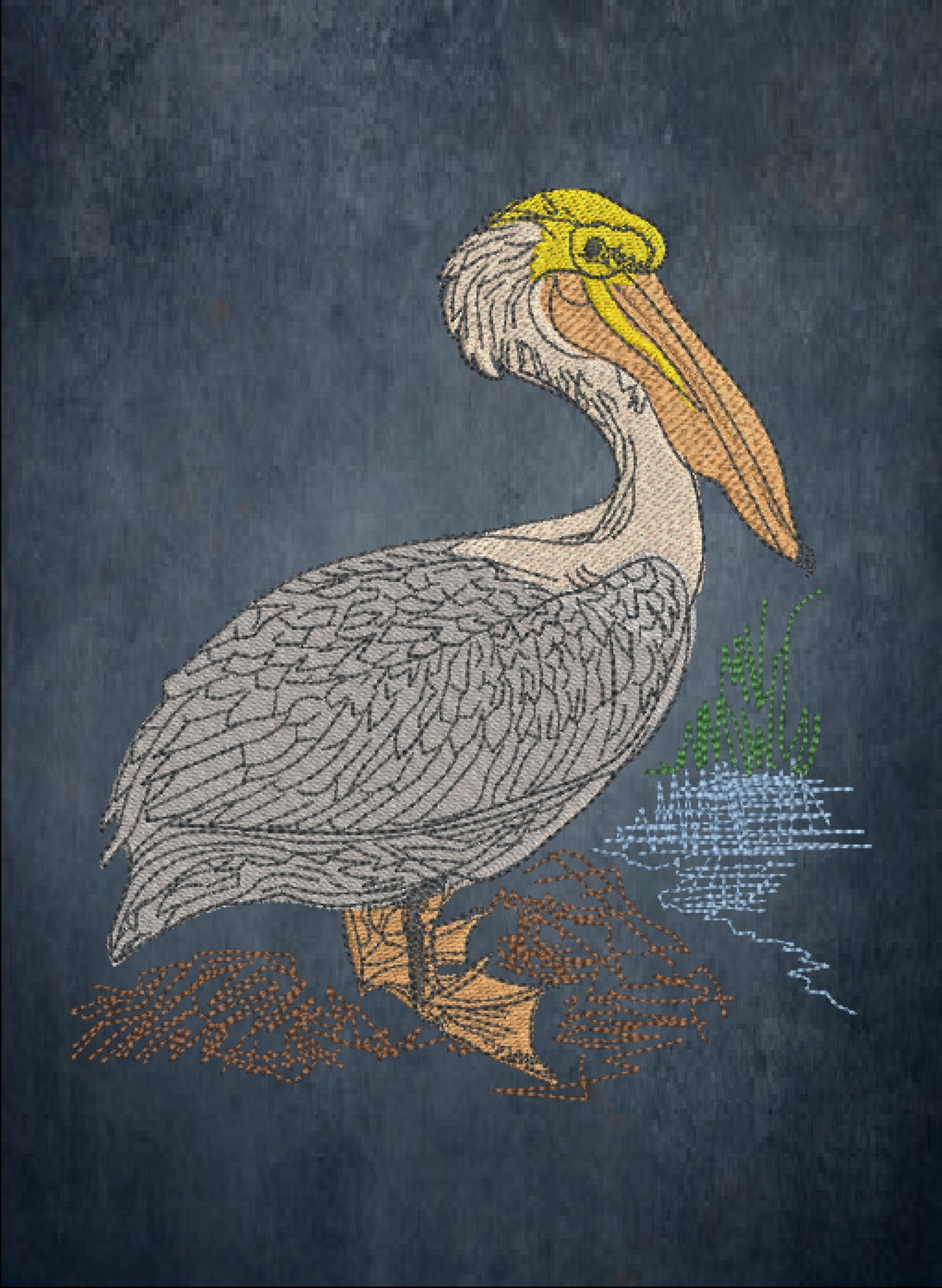 Pelican Machine Embroidery Design Custom Embroidery Pattern | Etsy