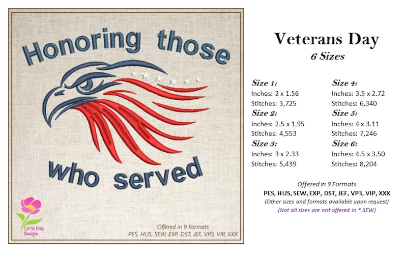 Veteran's Memorial Day Machine Embroidery Design, Honoring Those Who ...