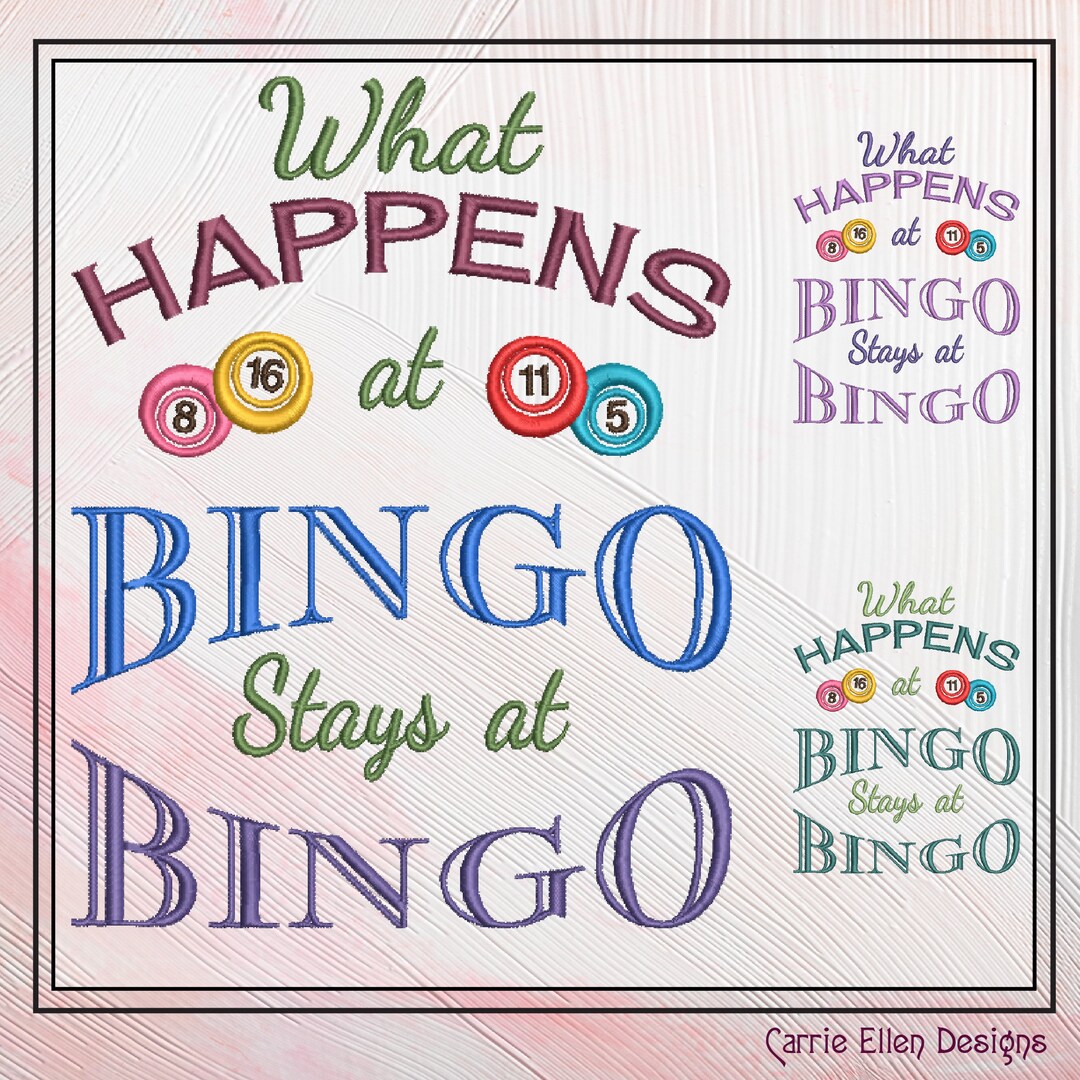 What Happens at Bingo Embroidery Design, Machine Embroidery Design ...