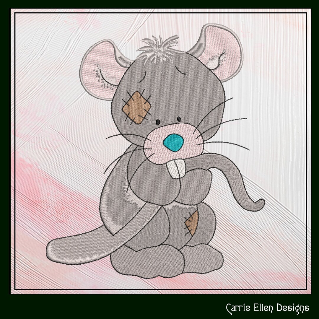 Toy Stuffed Rat Machine Embroidery Design for Babies and Kids, Old ...