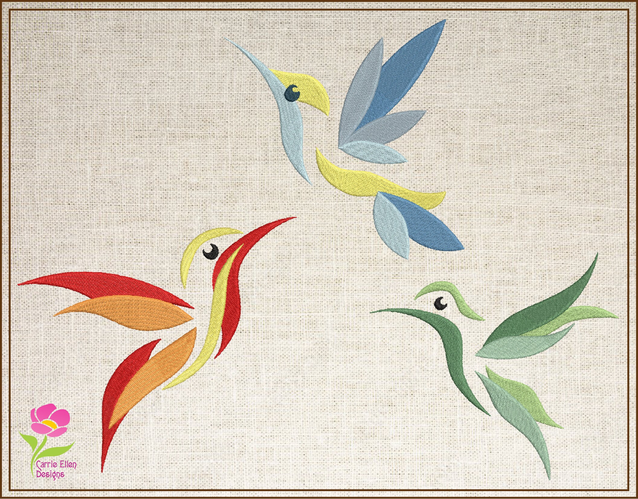 Hummingbird Machine Embroidery Design Bundle Bird Embroidery | Etsy