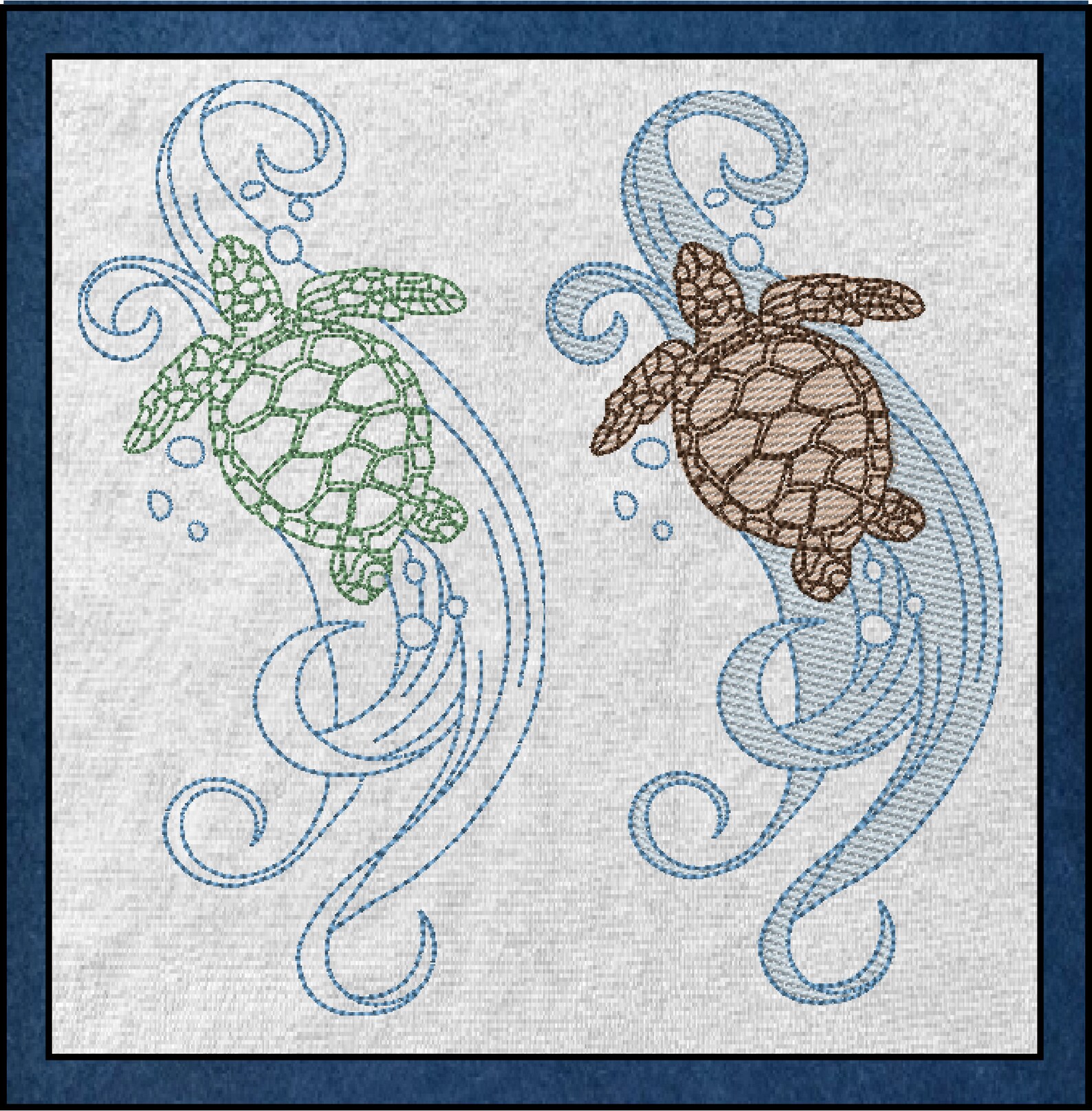 Sea Turtle Machine Embroidery Design Animal Embroidery Ocean | Etsy